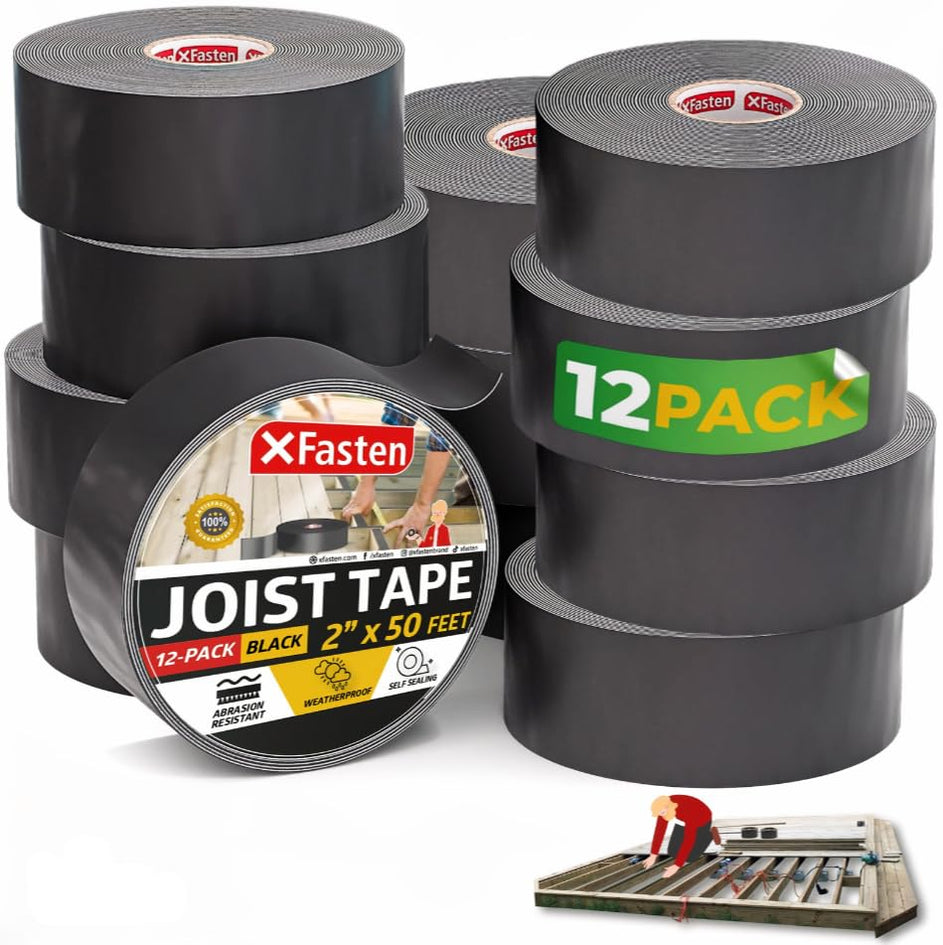 XFasten Butyl Joist Tape for Decking, 2 Inch x 50 Feet, Professional B